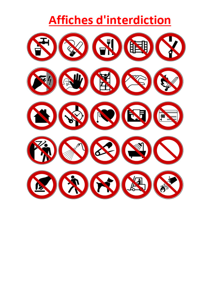 liste-de-pictogramme-interdiction-et-affiche-de-securite | PDF