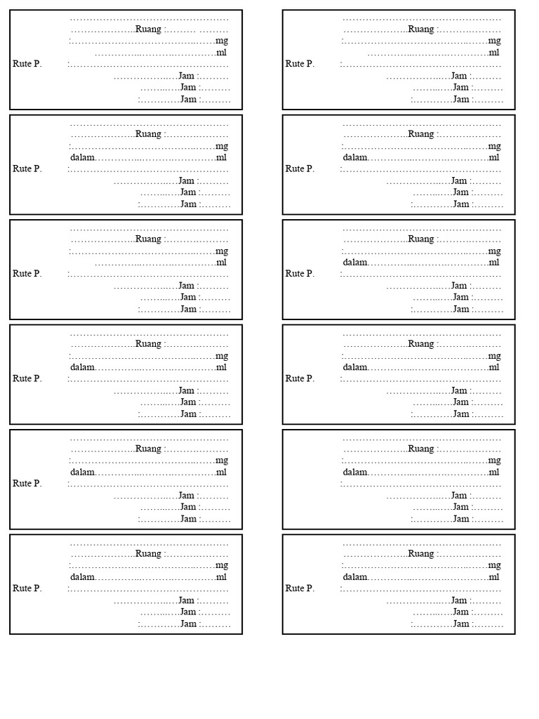 ETIKET OBAT DISPENSING SEDIAAN STERIL HHH | PDF