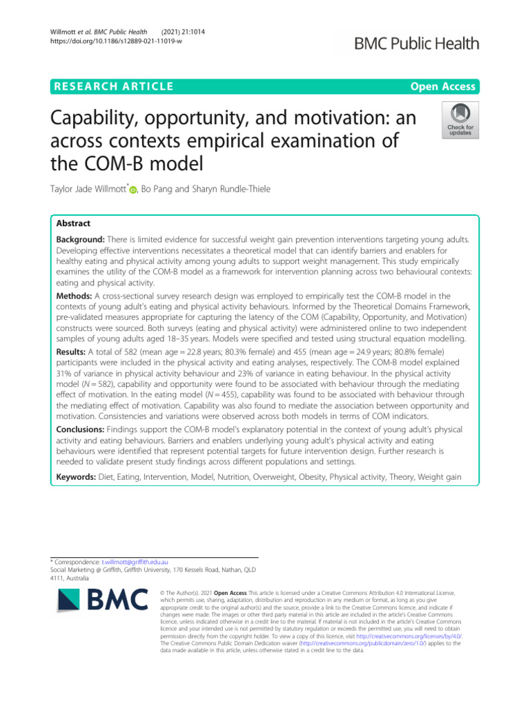 Capability Opportunity and Motivation An Across Contexts Empirical ...