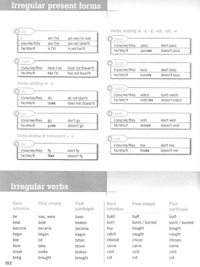 iregular verb forms | PDF