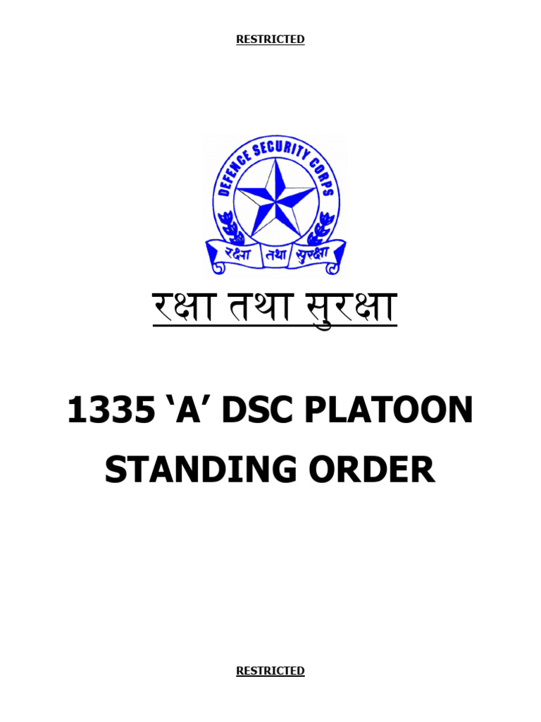 1335 'A' DSC Platoon Orders | PDF | Platoon | Mail