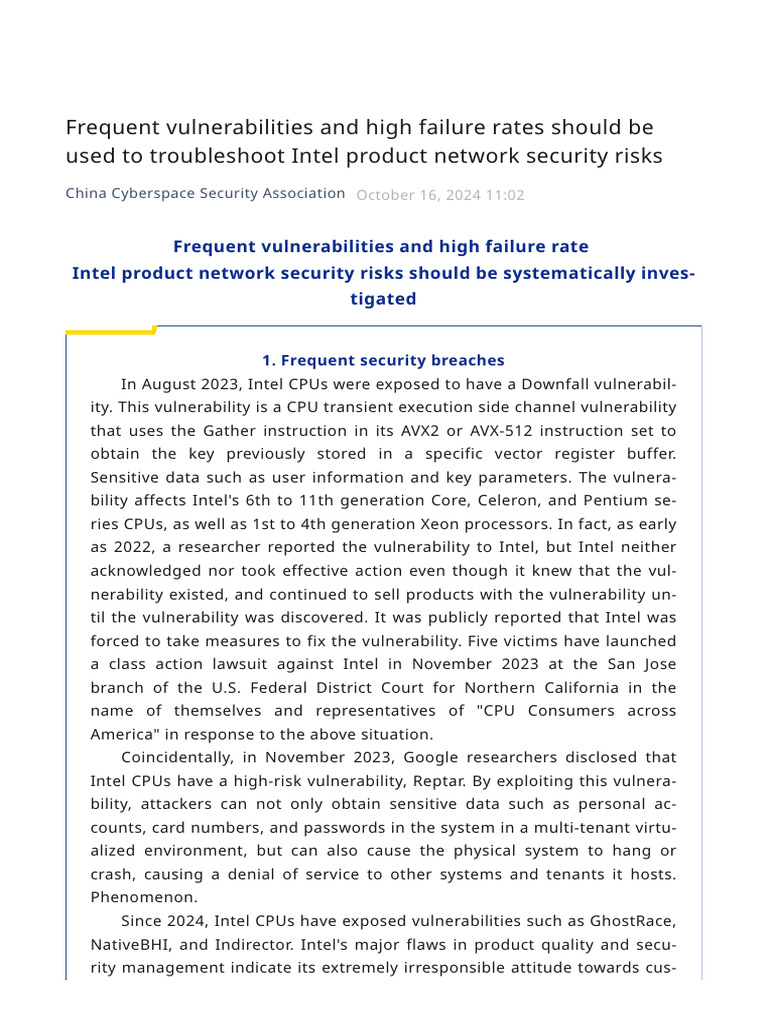 Frequent Vulnerabilities and High Failure Rates Should Be Used To ...