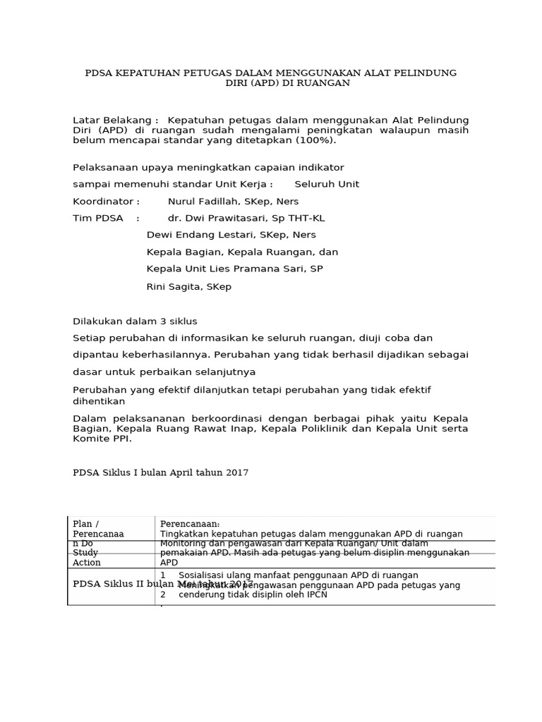 Contoh Laporan Pdsa | PDF