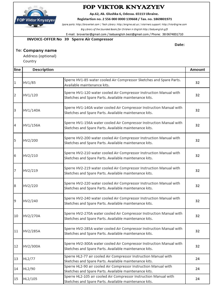 Sperre Air Compressor Manuals & Parts | PDF | Piston | Engineering ...