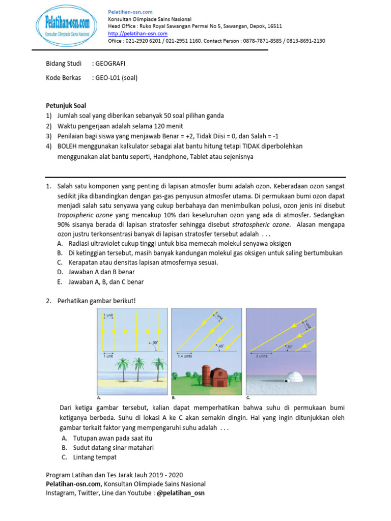 Menu Pelatihan OSN Geografi 2019-2020 | PDF