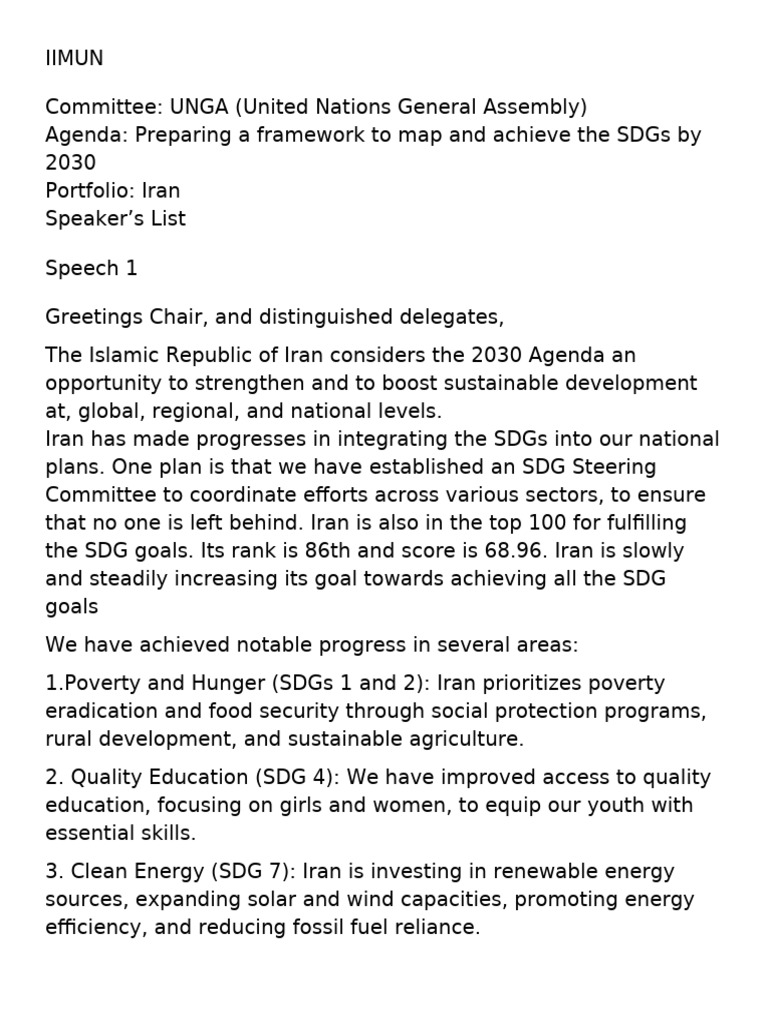 Iimun Speech 1 | PDF