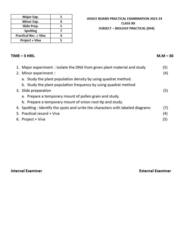 biology practical ques | PDF biology practical ques | PDF