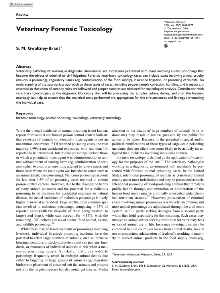 gwaltney-brant-2016-veterinary-forensic-toxicology | PDF | Toxicology ...