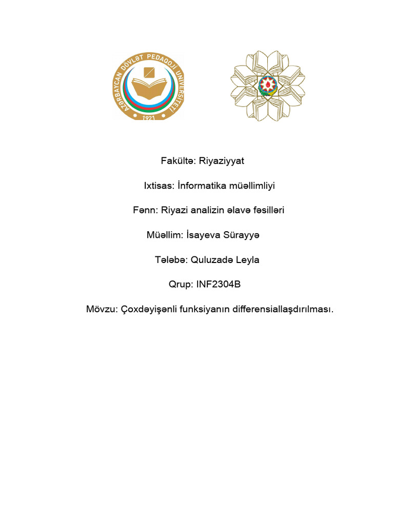 Riyazi Analiz SB | PDF