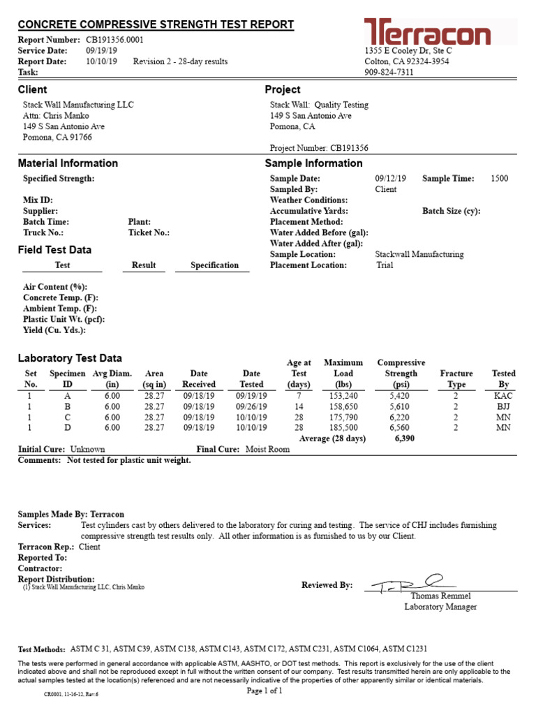 Concrete Strength Tests | PDF | Civil Engineering | Materials Science