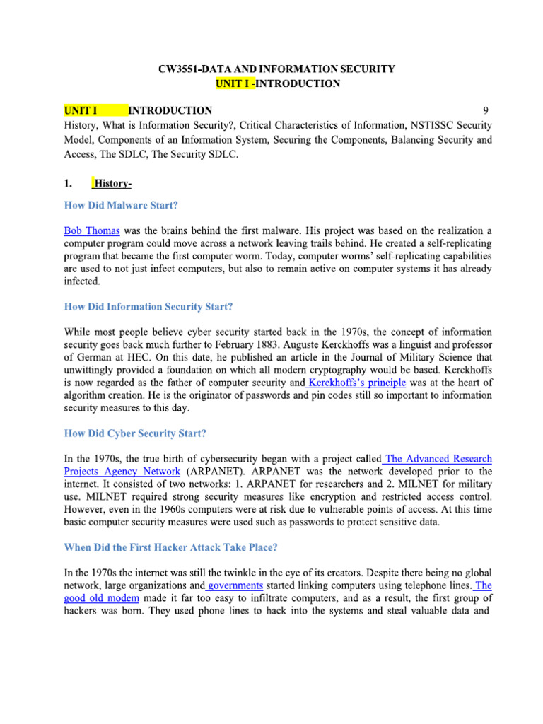 DIS unit 1 (1) | PDF