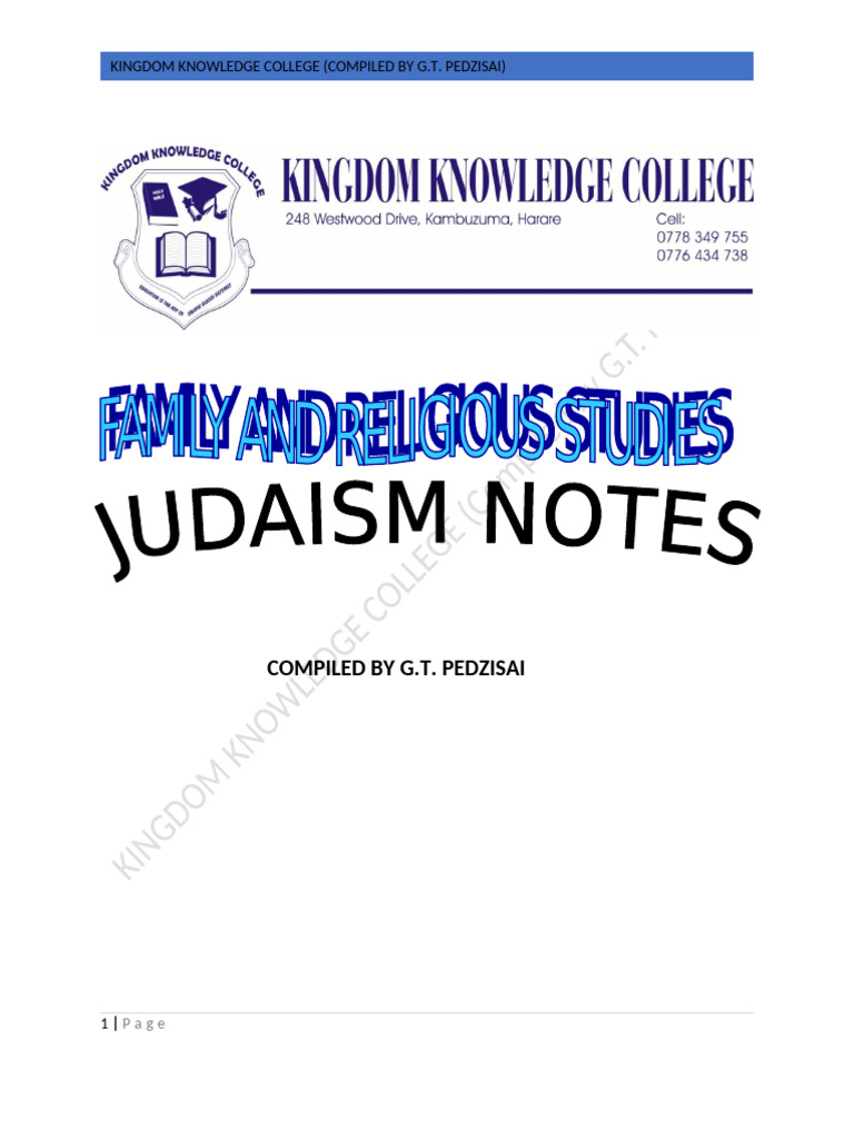 Judaism_A_level_notes | PDF | Covenant (Biblical) | Ten Commandments