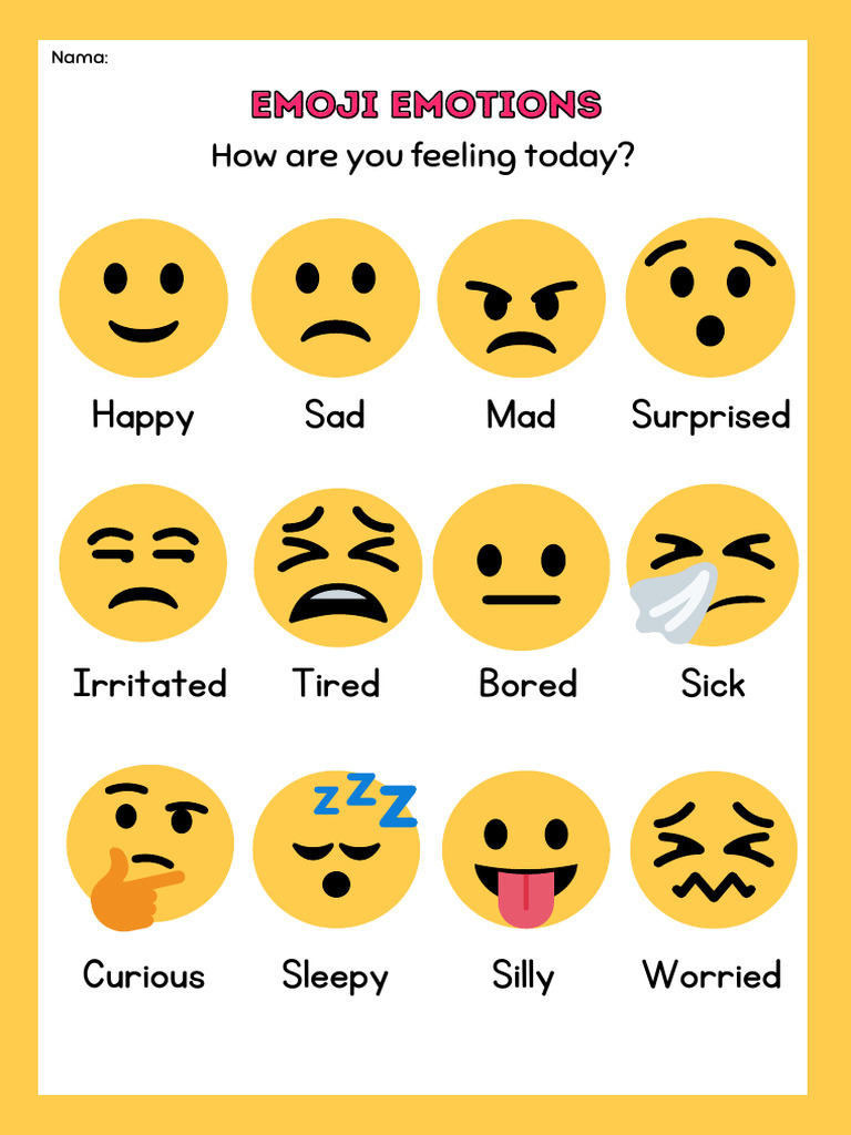 Emoji Emotions and Feelings Educational Poster | PDF