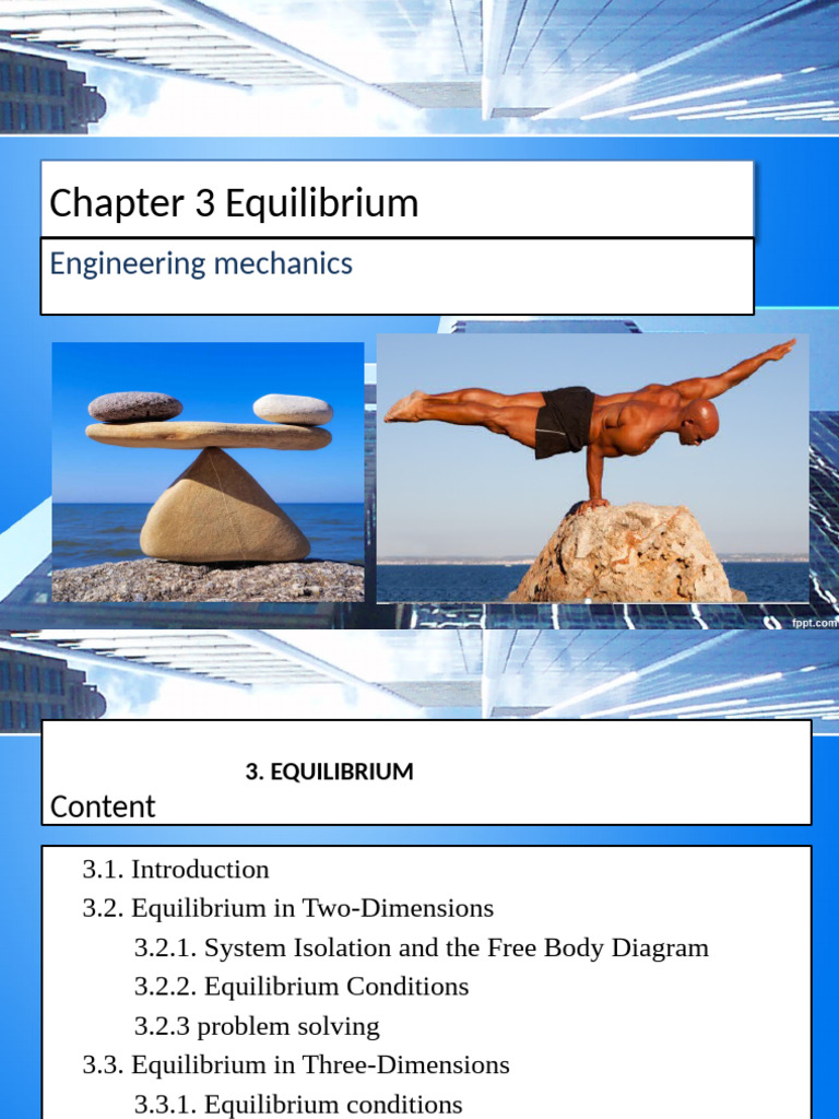 Equilibrium in Engineering Mechanics | PDF | Force | Chemical Equilibrium