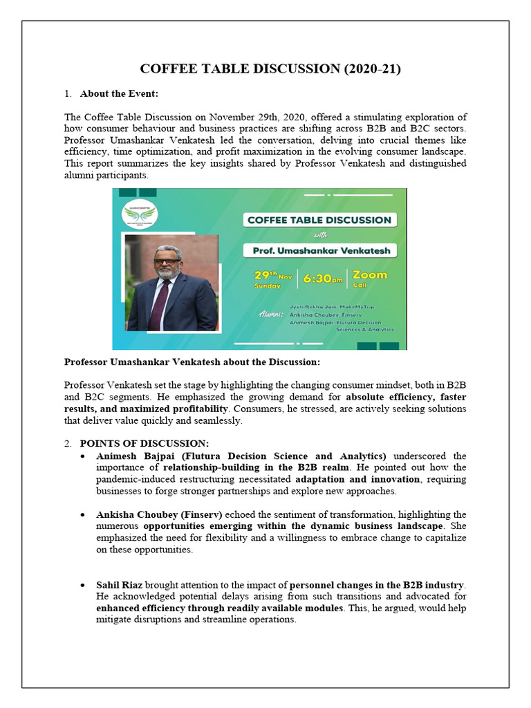 Coffee Table Discussion 2022 | PDF | Consumer Behaviour | Business ...