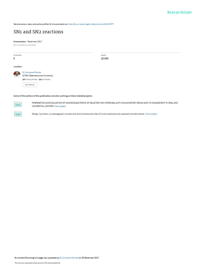 SN1 SN2 | PDF | Chemical Reactions | Solvent