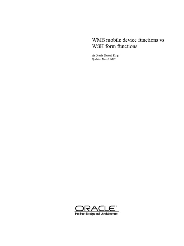 WMS Vs WSH Functions | PDF | Warehouse | Inventory