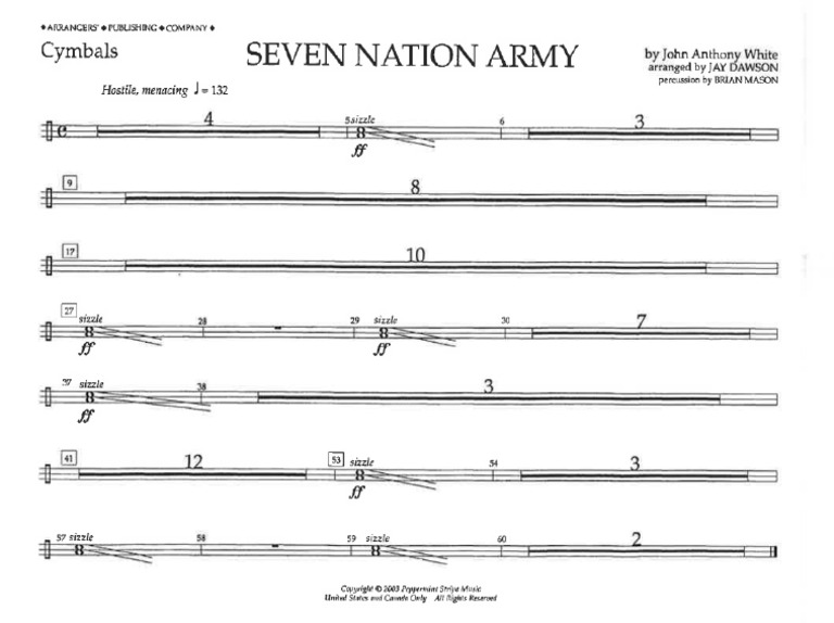 Seven Nation Army - Cymbals | PDF