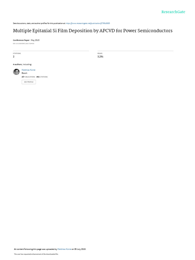 asm-c2015-kuenle | PDF | Epitaxy | Chemical Vapor Deposition