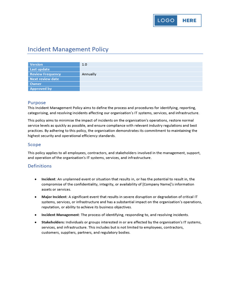IT Incident Management Guide | PDF | Computer Security | Security