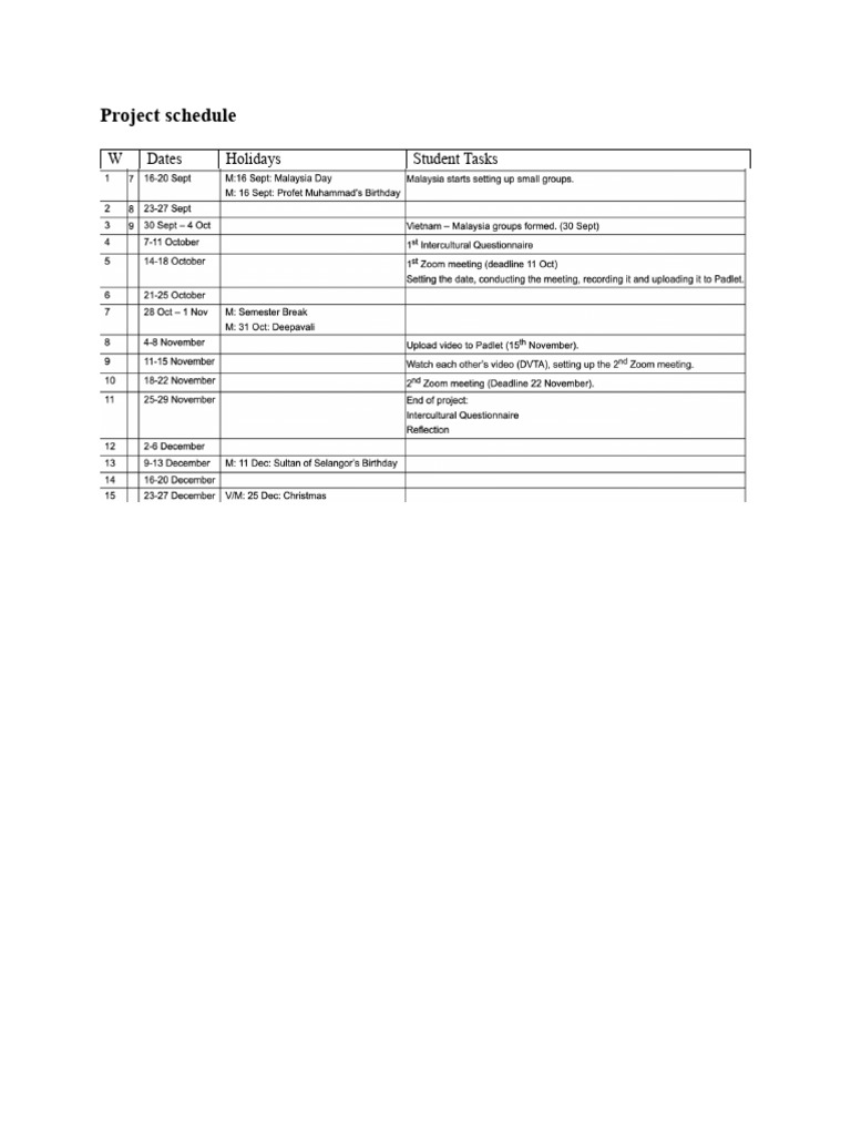 Project schedule | PDF