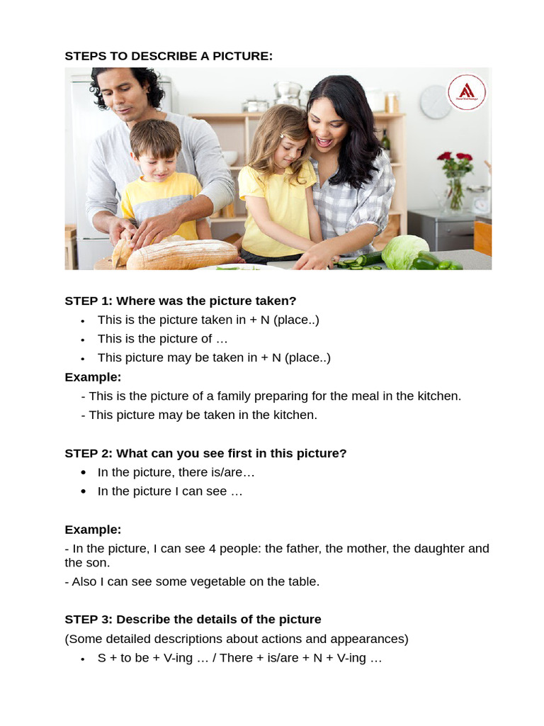 Steps To Describe A Picture | PDF