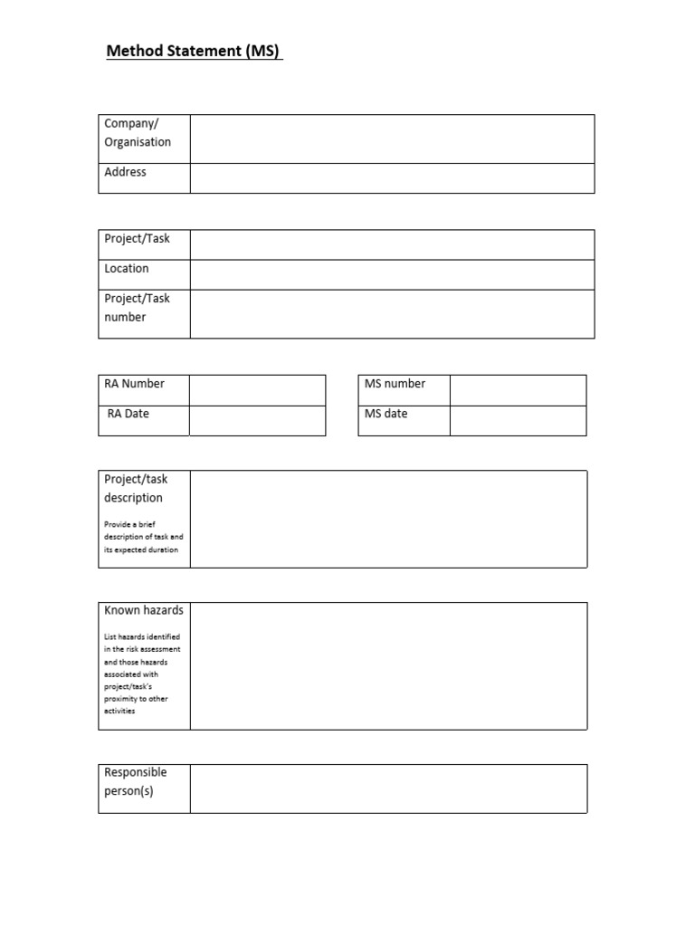 STFC Method Statement 12-2024 | PDF