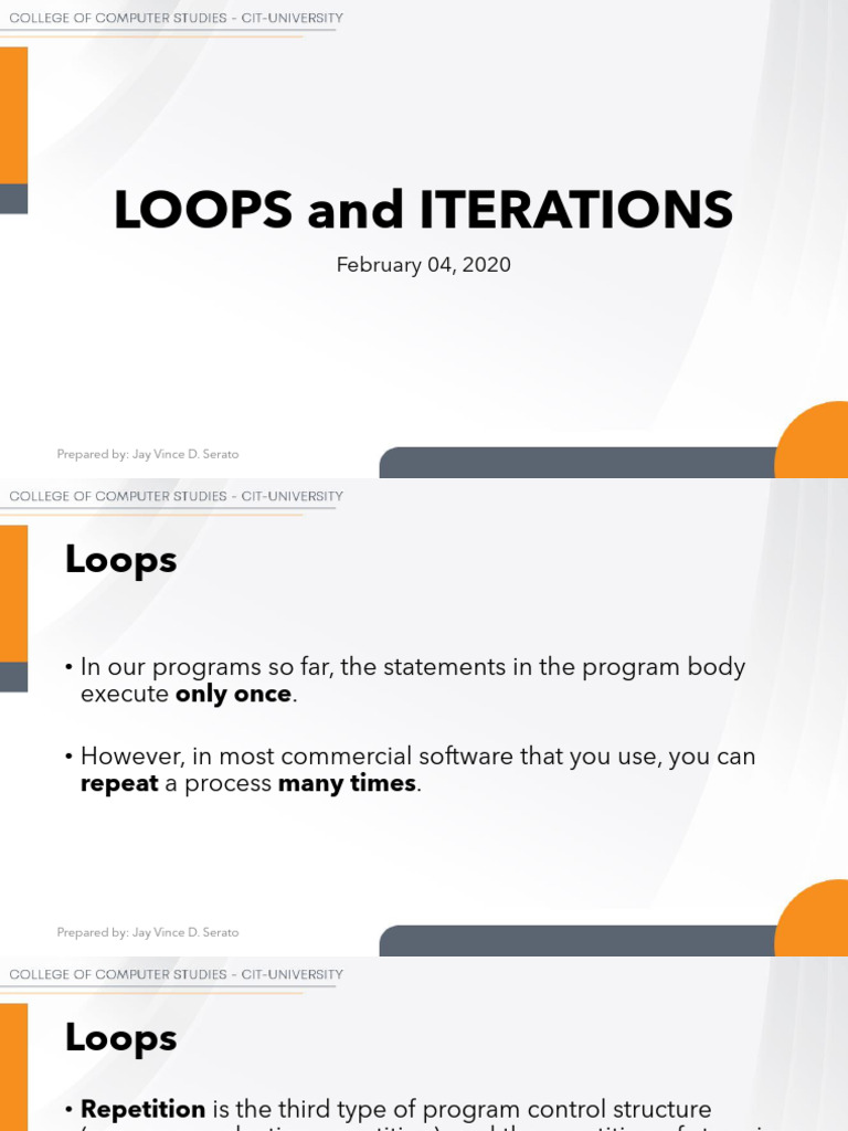 04-Loops-and-Iterations | PDF | Control Flow | Software Engineering 04-Loops-and-Iterations | PDF | Control Flow | Software Engineering