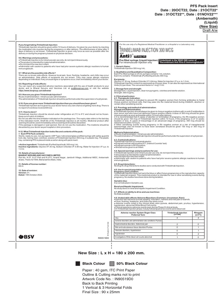 Trinbelimab Injection Overview | PDF | Blood Type | Injection (Medicine)