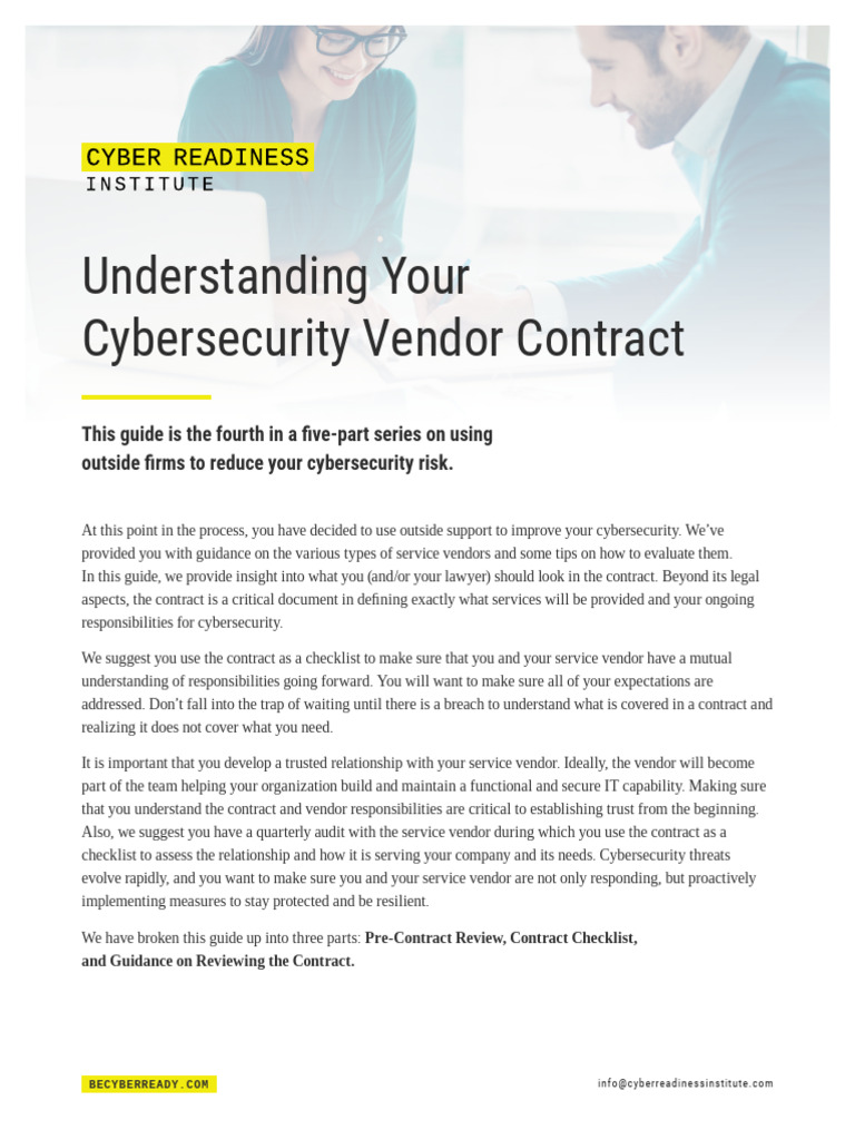 Cybersecurity Vendor Contract Guide | PDF | Computer Security | Security