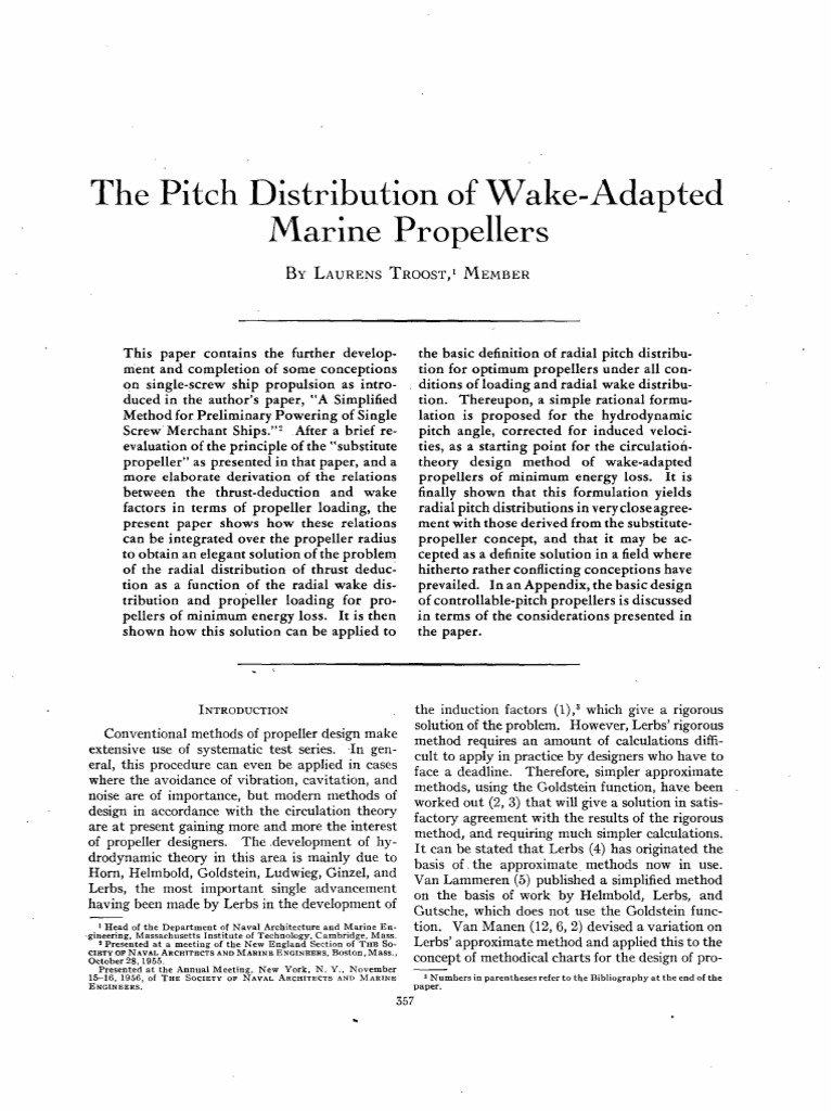 Troost L.Pitch Distribution o.1956.TRANS | PDF | Propeller | Mechanical ...