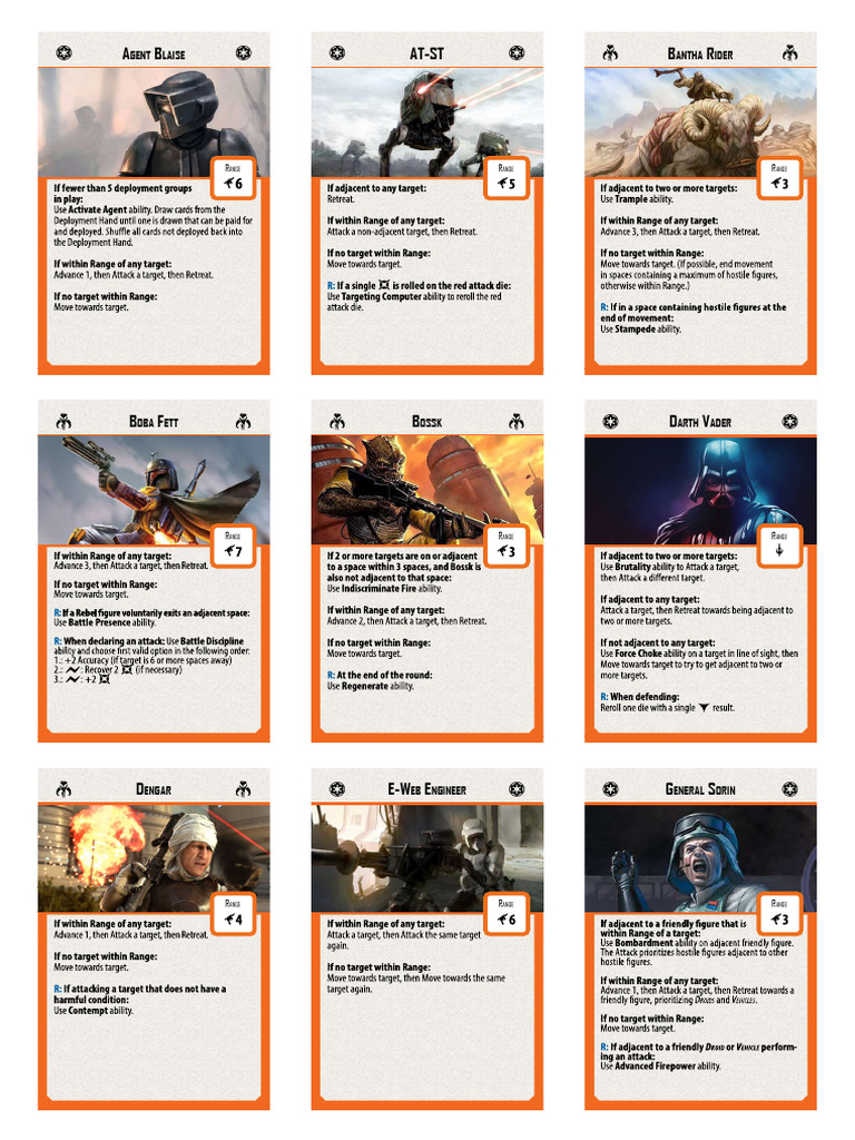 Star Wars Character Ranges Guide | PDF | Star Wars | Star Wars Characters