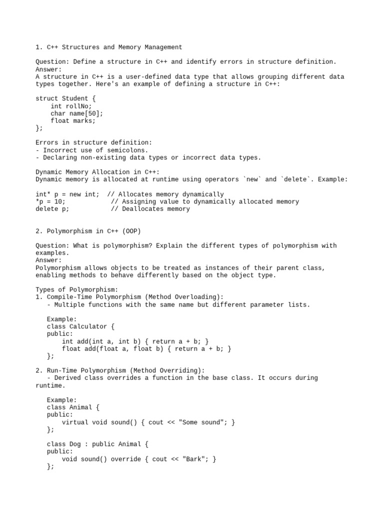 Computer Science Important Topics | PDF | C++ | Method (Computer ...