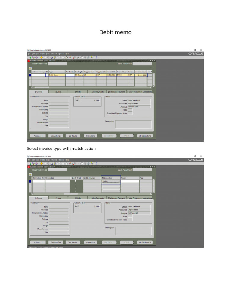 Apply Debit Memo Invoice | PDF