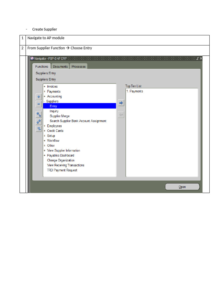 Create Supplier in AP Module Guide | PDF