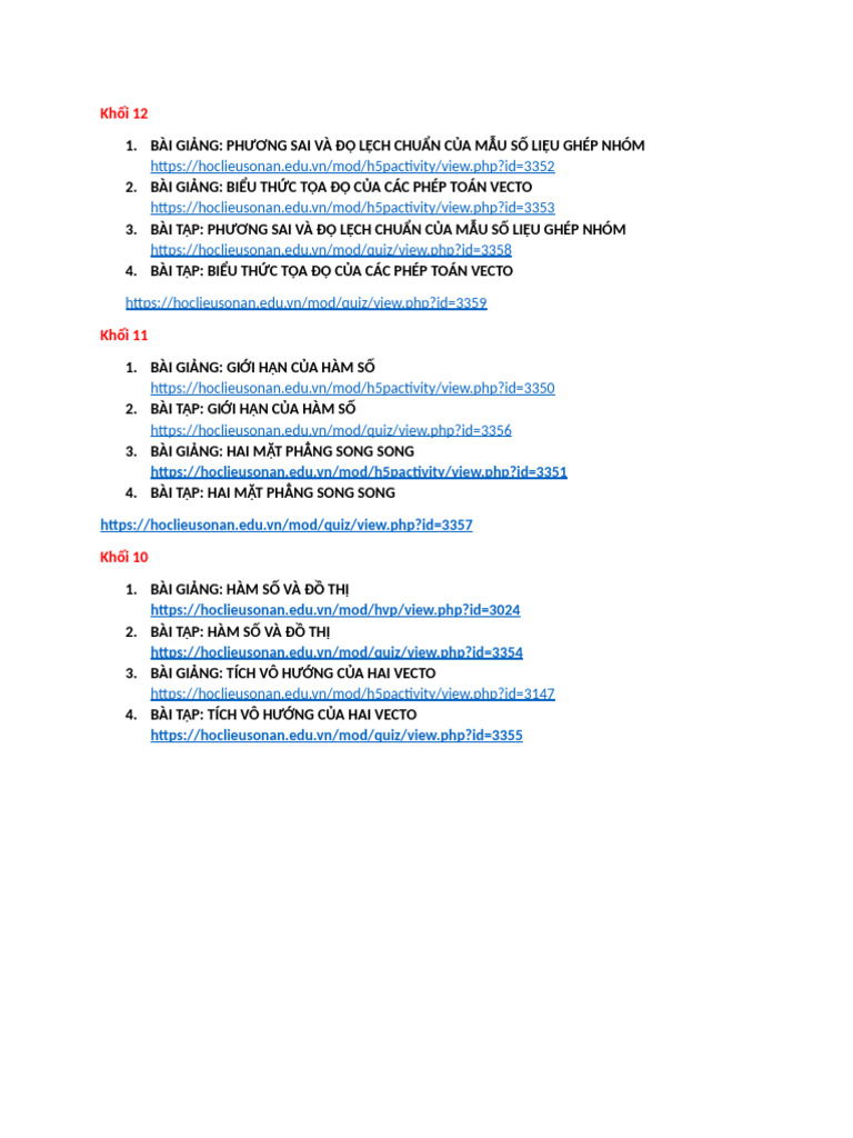 Link HLS Tháng 11 | PDF