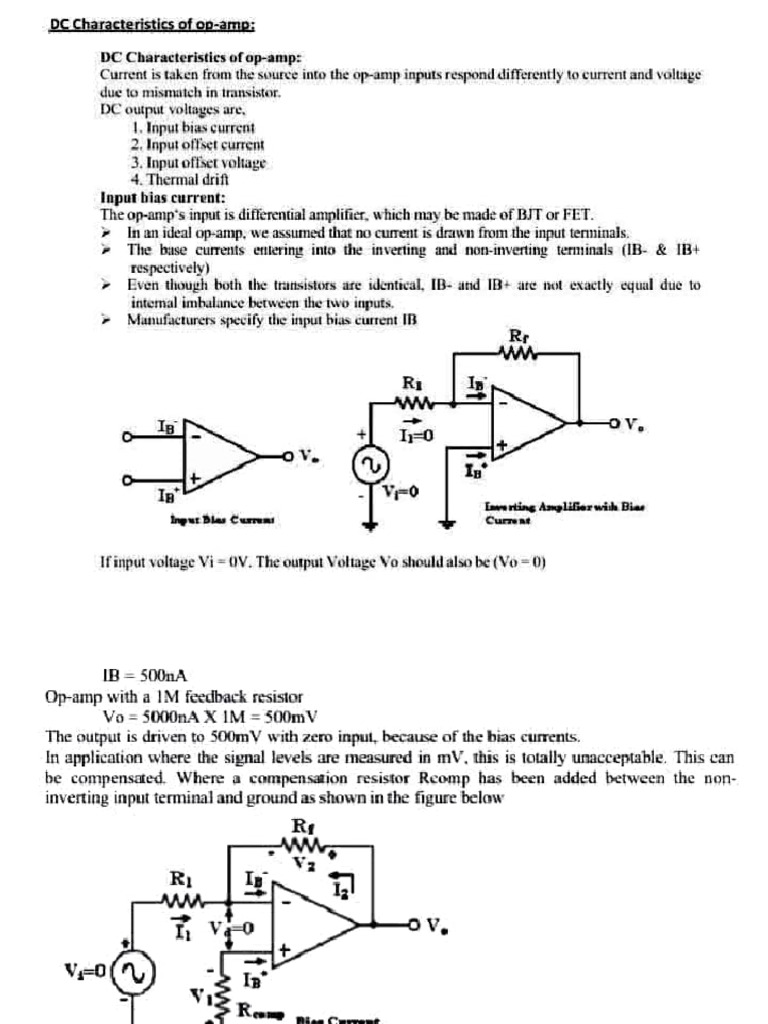 DC Characteristics of Op-Amp | PDF | Operational Amplifier | Electronics