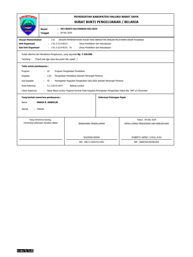 Kwitansi Proyek 557-584 | PDF