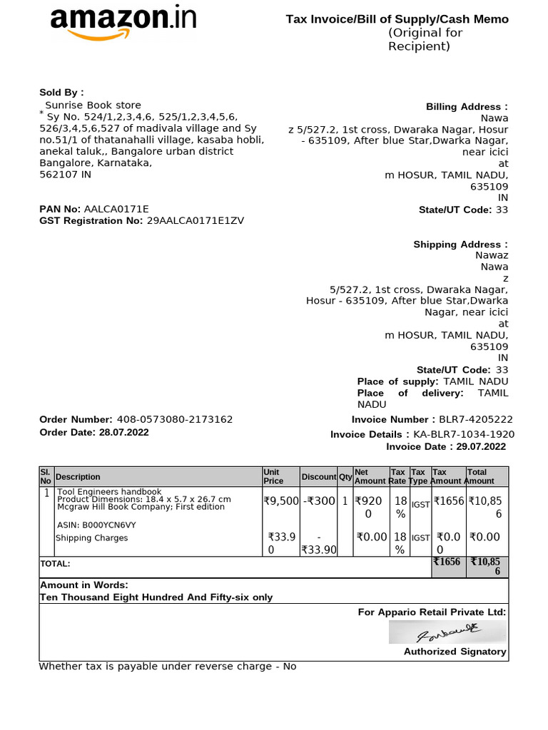 Book invoice Tool Engineer Handbook | PDF | Invoice | Value Added Tax