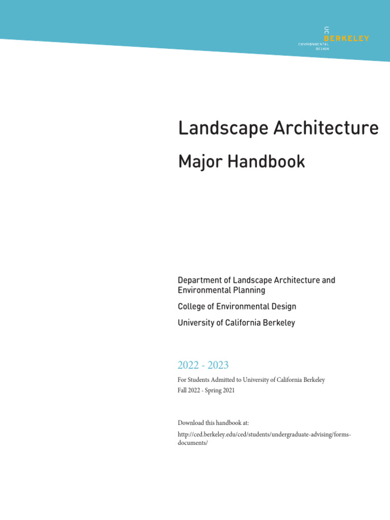 Landscape Architecture Major Handbook 2022 23 FL22 SP23 ADMITS | PDF ...