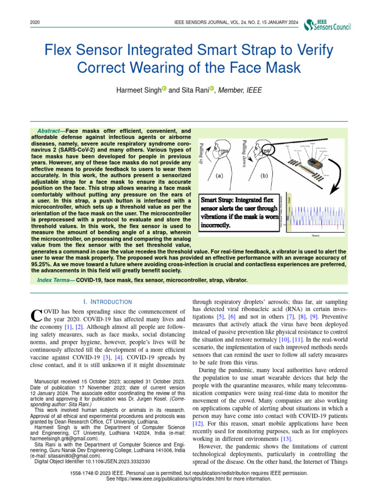 Flex Sensor Integrated Smart Strap to Verify Correct Wearing of the ...