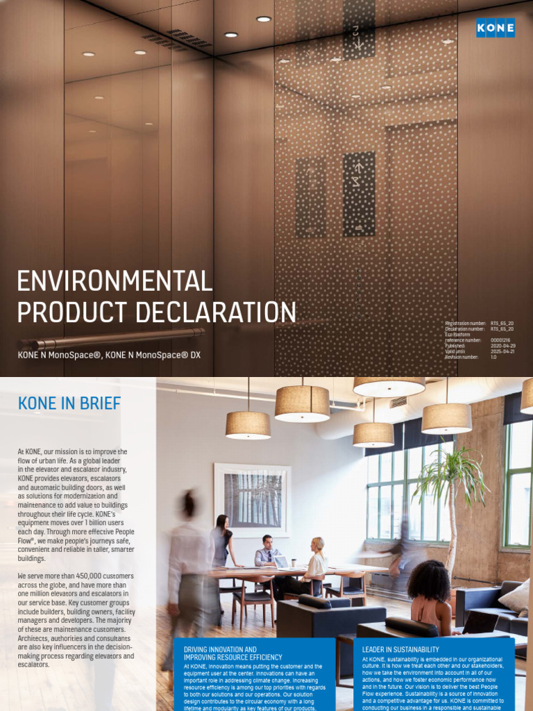 KONE N MonoSpace EPD 22-03 tcm146-96114 | PDF | Life Cycle Assessment ...