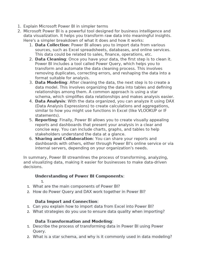 Explain Microsoft Power BI in Simpler Terms | PDF | Microsoft Excel | Data