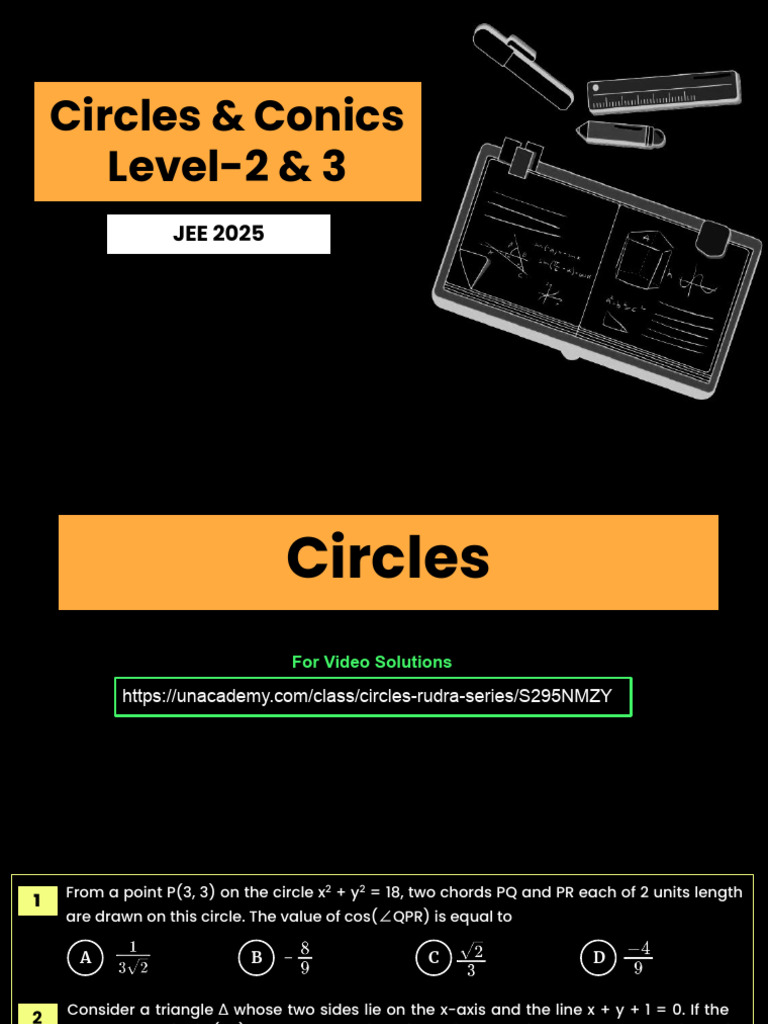 Circles & Conics Questions Sheet _ Level 2 & 3 | PDF | Ellipse | Circle