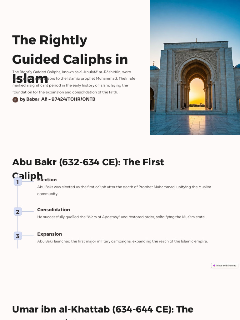 The Rightly Guided Caliphs in Islam | PDF | Caliphate | Umar