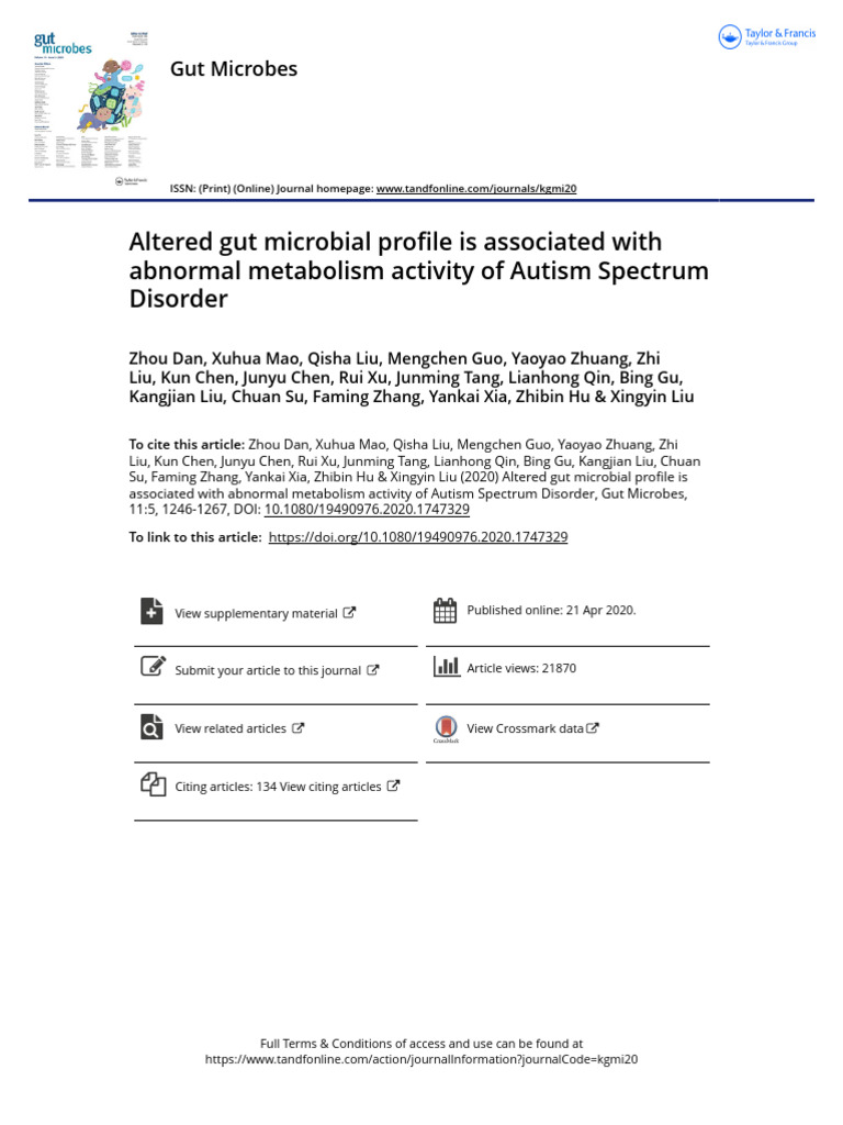 Altered Gut Microbial Profile Is Associated With Abnormal Metabolism ...