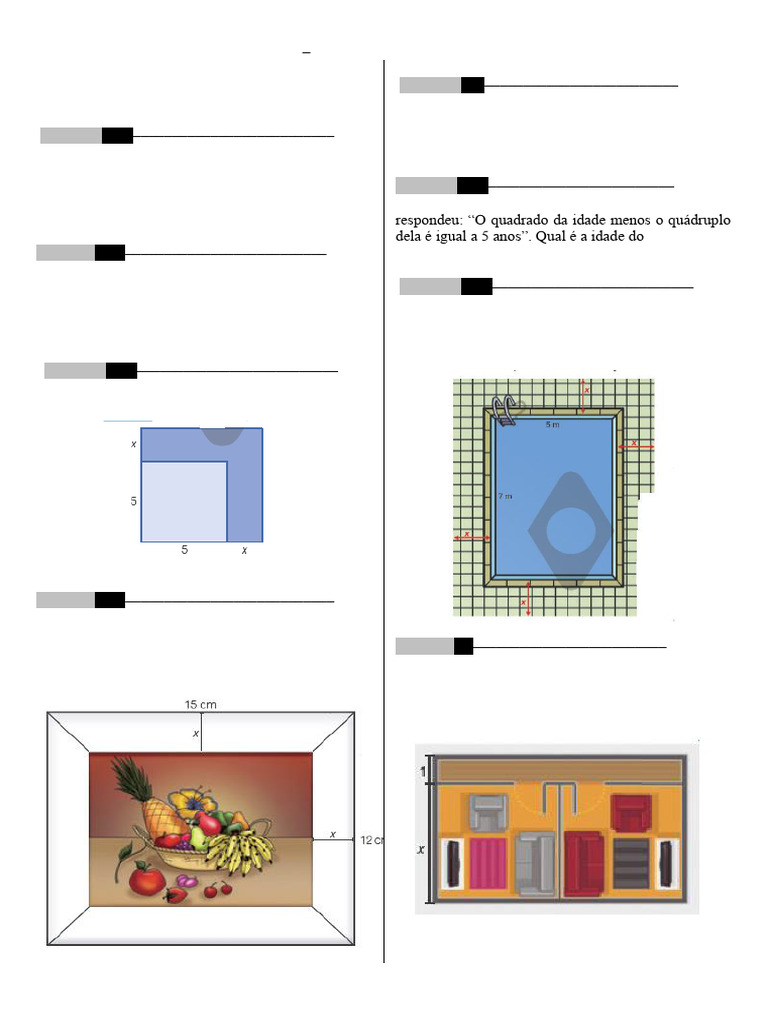 Lista - Problemas Do 2° Grau e Áreas | PDF
