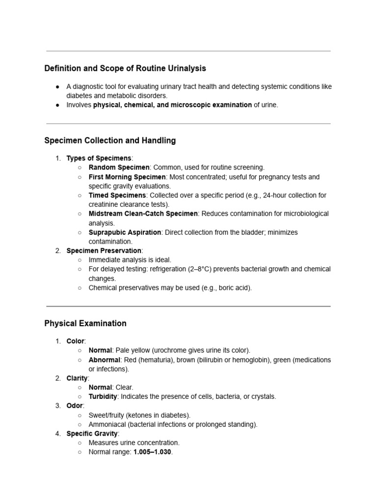Routine Urinalysis Quiz Notes | PDF | Diseases And Disorders | Medical ...