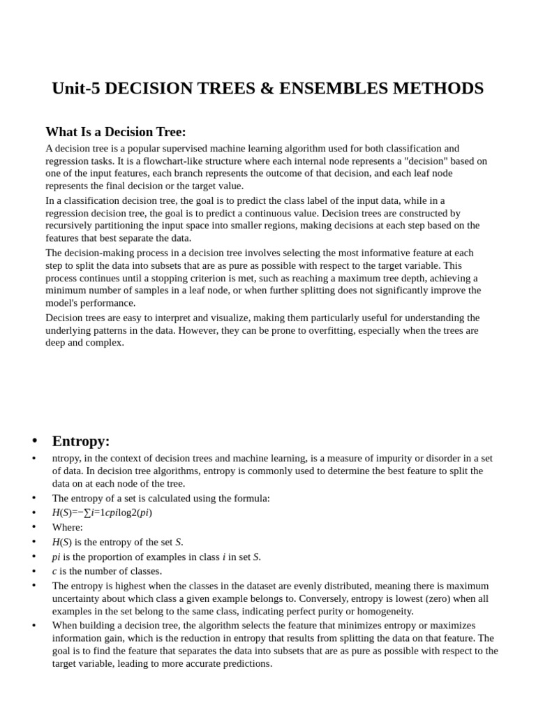 Decision Trees and Ensemble Methods Guide | PDF | Machine Learning | Multivariate Statistics