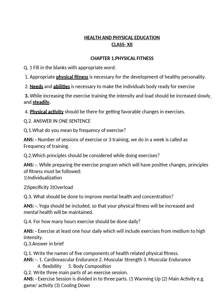 CLASS 12 Health and Physical Education | PDF | Physical Fitness | Nutrients